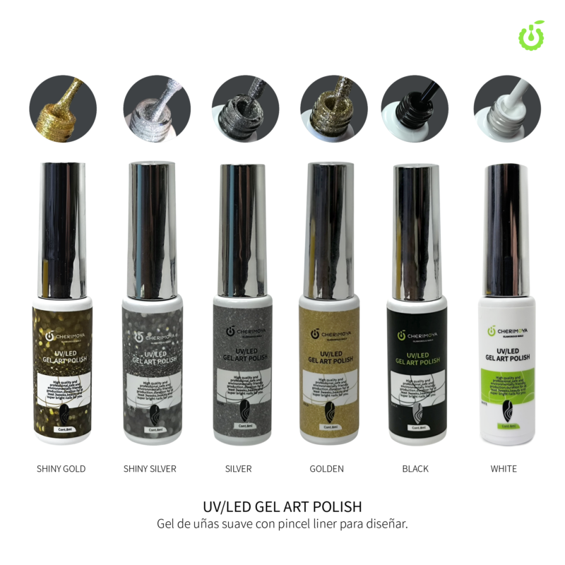 Gel Nail Art Polish Liner Uv/led 8ML Plateado Brillante (CH104-A07 ...